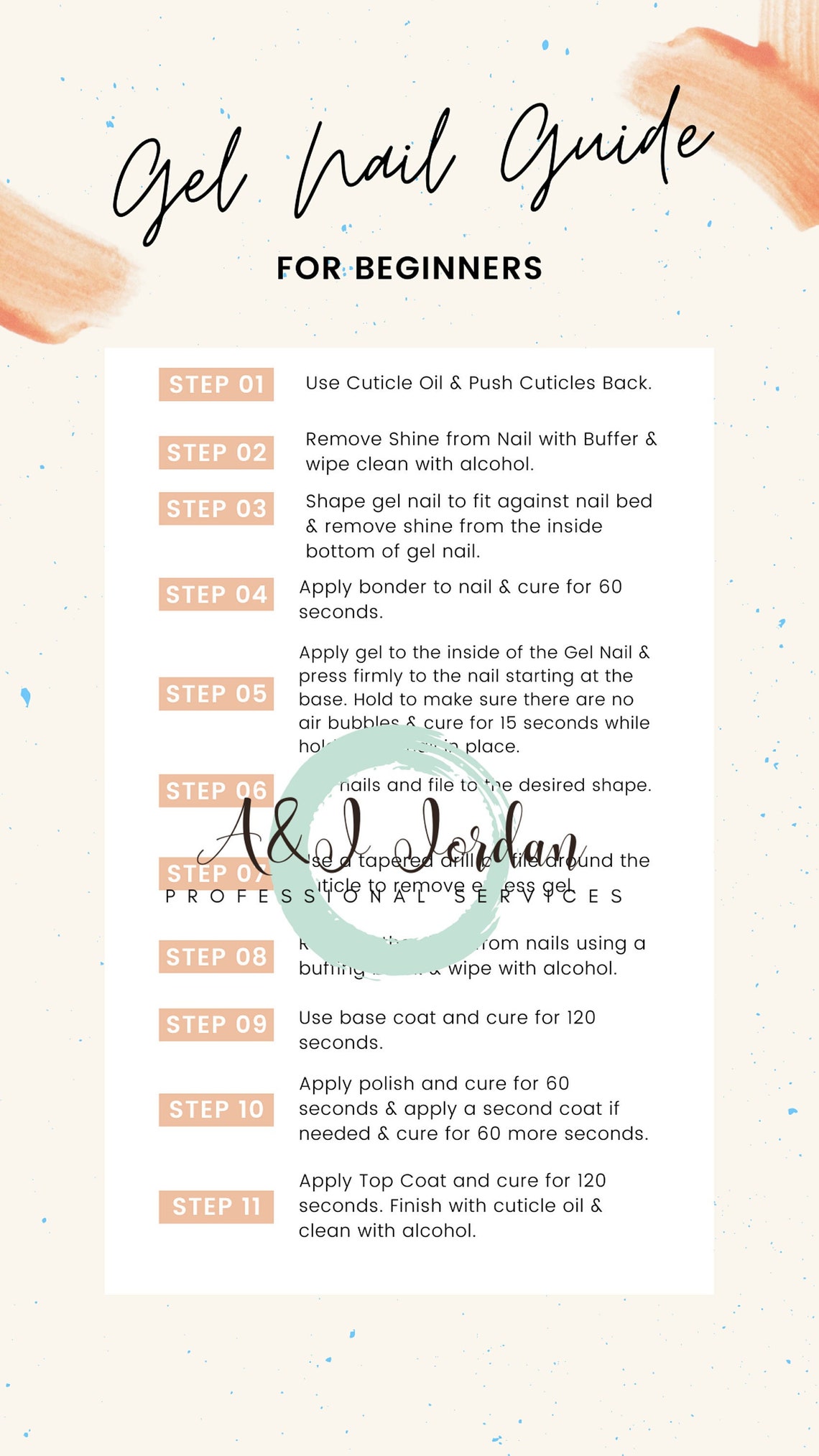 Gel Nail Guide, Beginner, Gel Nails, Acrylic, Step by Step Instructions ...