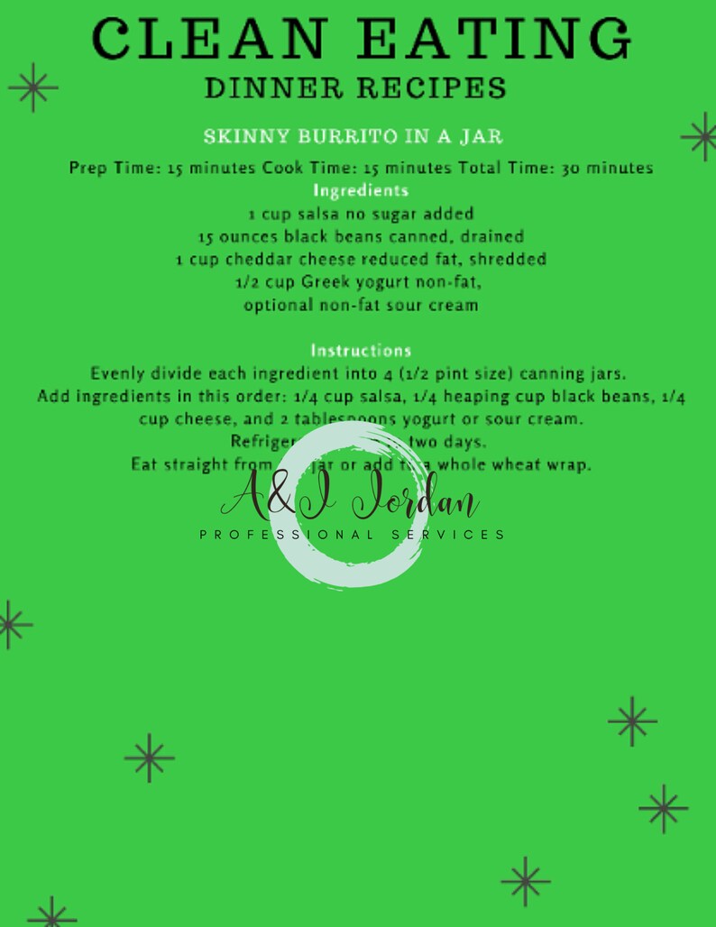 Clean Eating Weekly Meal Planner Grocery List Printable - Etsy