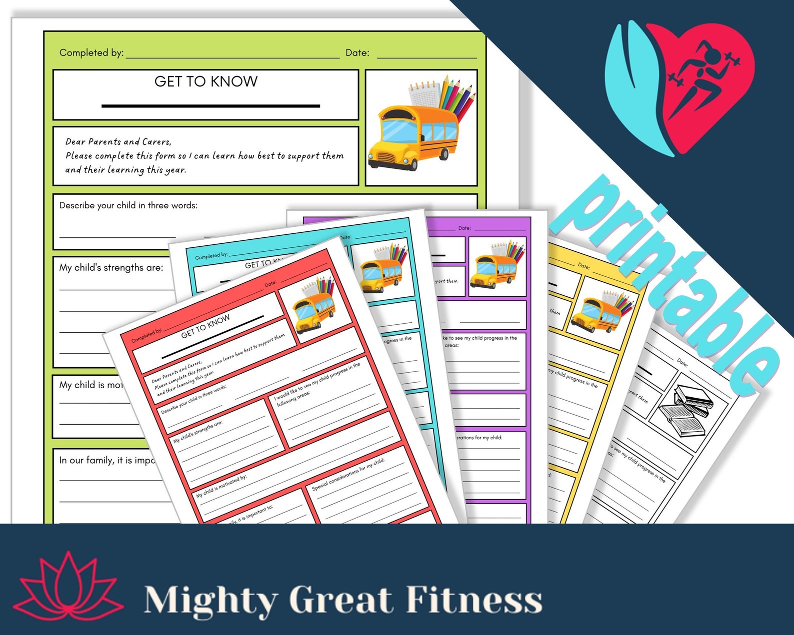 Student Profile List, Template, Printable Student List, Back to School ...