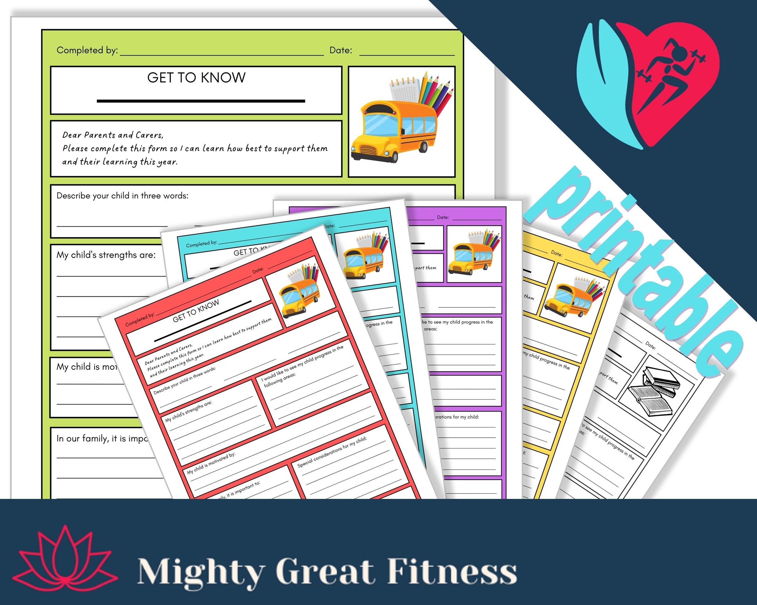 Student Profile List, Template, Printable Student List, Back to School ...