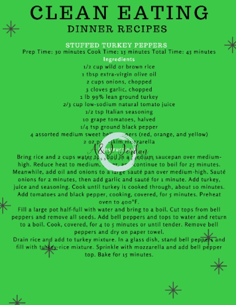 Clean Eating Weekly Meal Planner, Grocery List, Printable, Weekly Menu ...