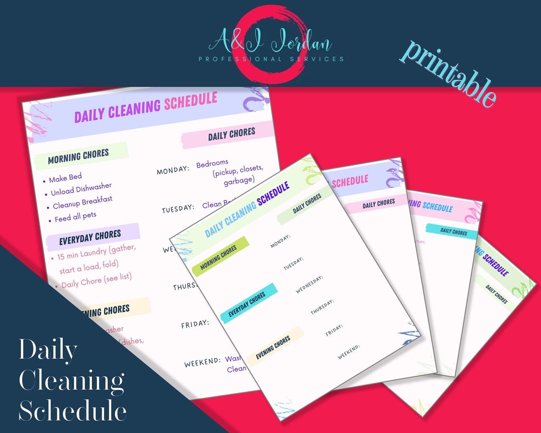 Printable Daily Cleaning List. Chore Chart, Printable Chore Chart ...