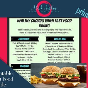 Healthy Fast Food List, Fast Food Eating, Cheat Sheet, Printable, What ...
