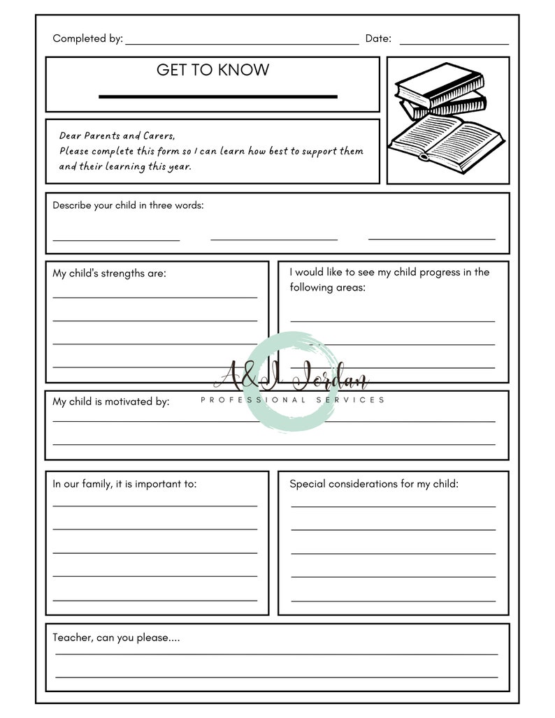 Student Profile List, Template, Printable Student List, Back to School ...