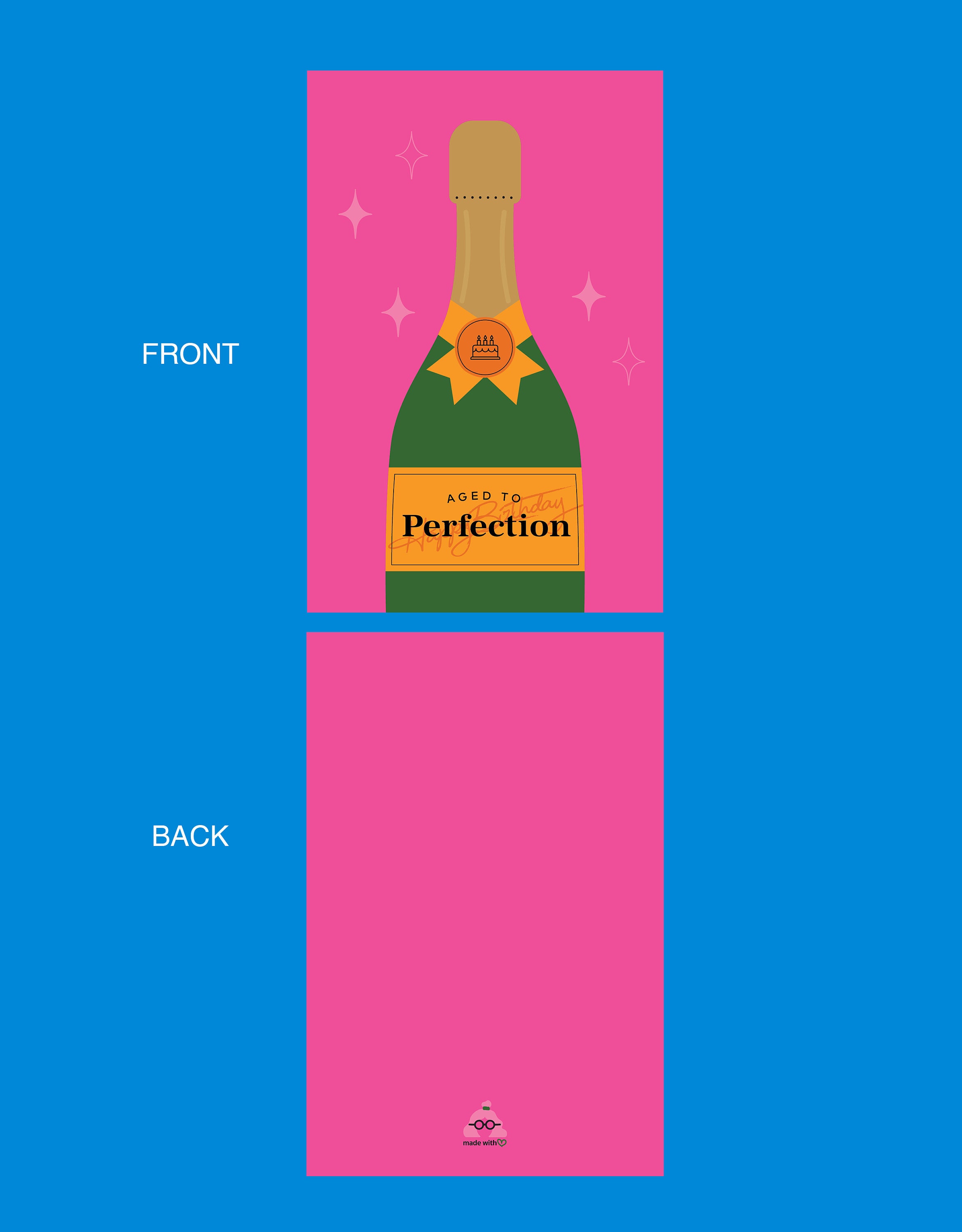 Champagne Birthday Card: Aged to Perfection, Prosecco Lover - Etsy