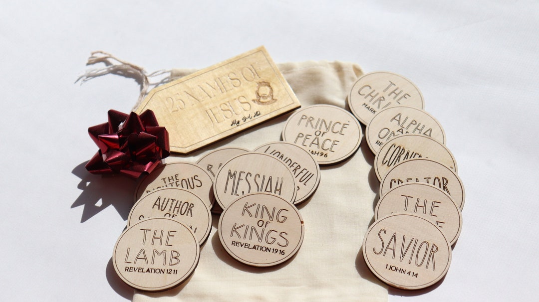 25 Names of Jesus | Wooden Positive Affirmation Pocket Tokens ...
