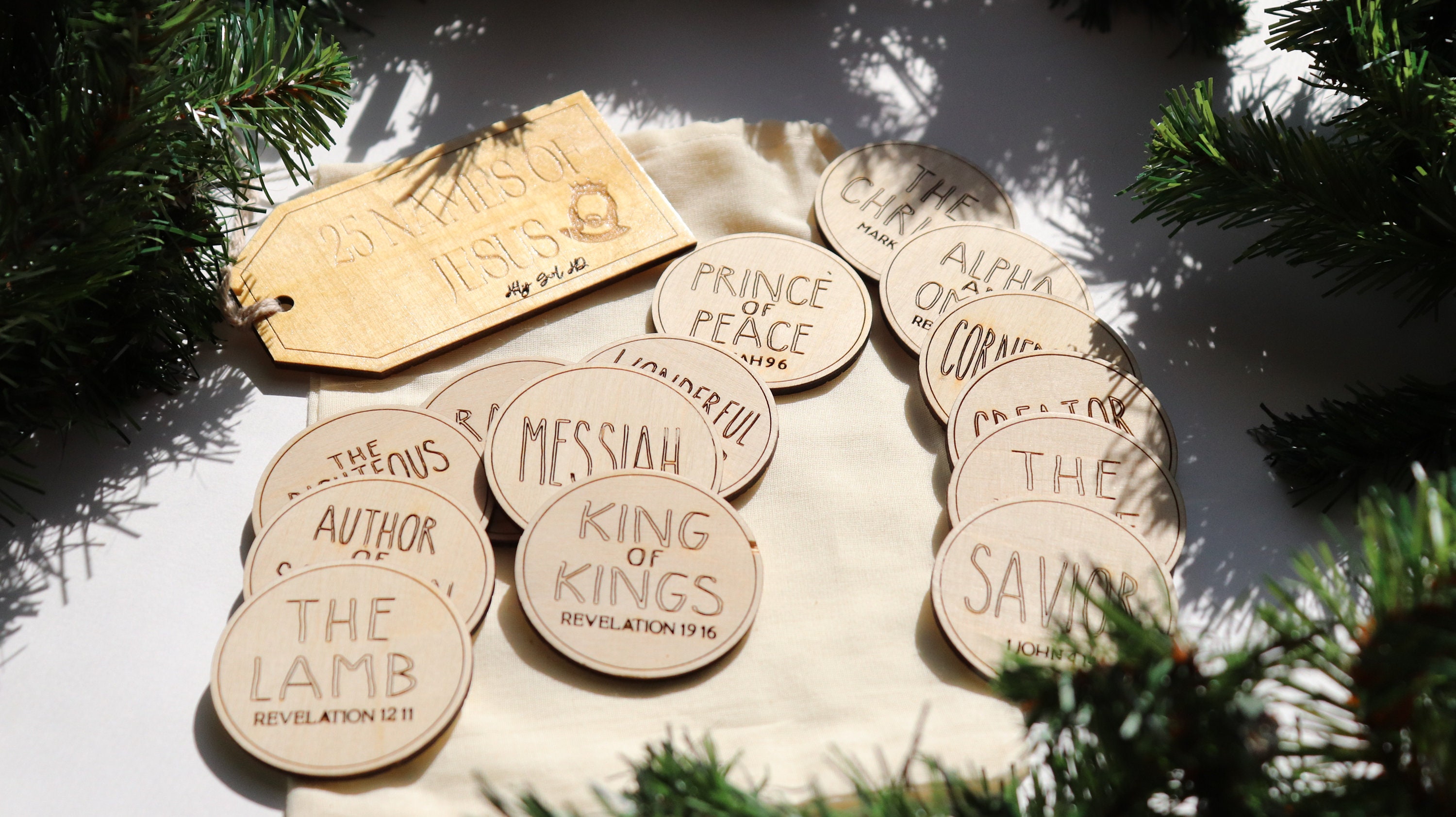 25 Names of Jesus | Wooden Positive Affirmation Pocket Tokens ...