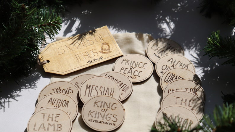 25 Names of Jesus | Wooden Positive Affirmation Pocket Tokens ...
