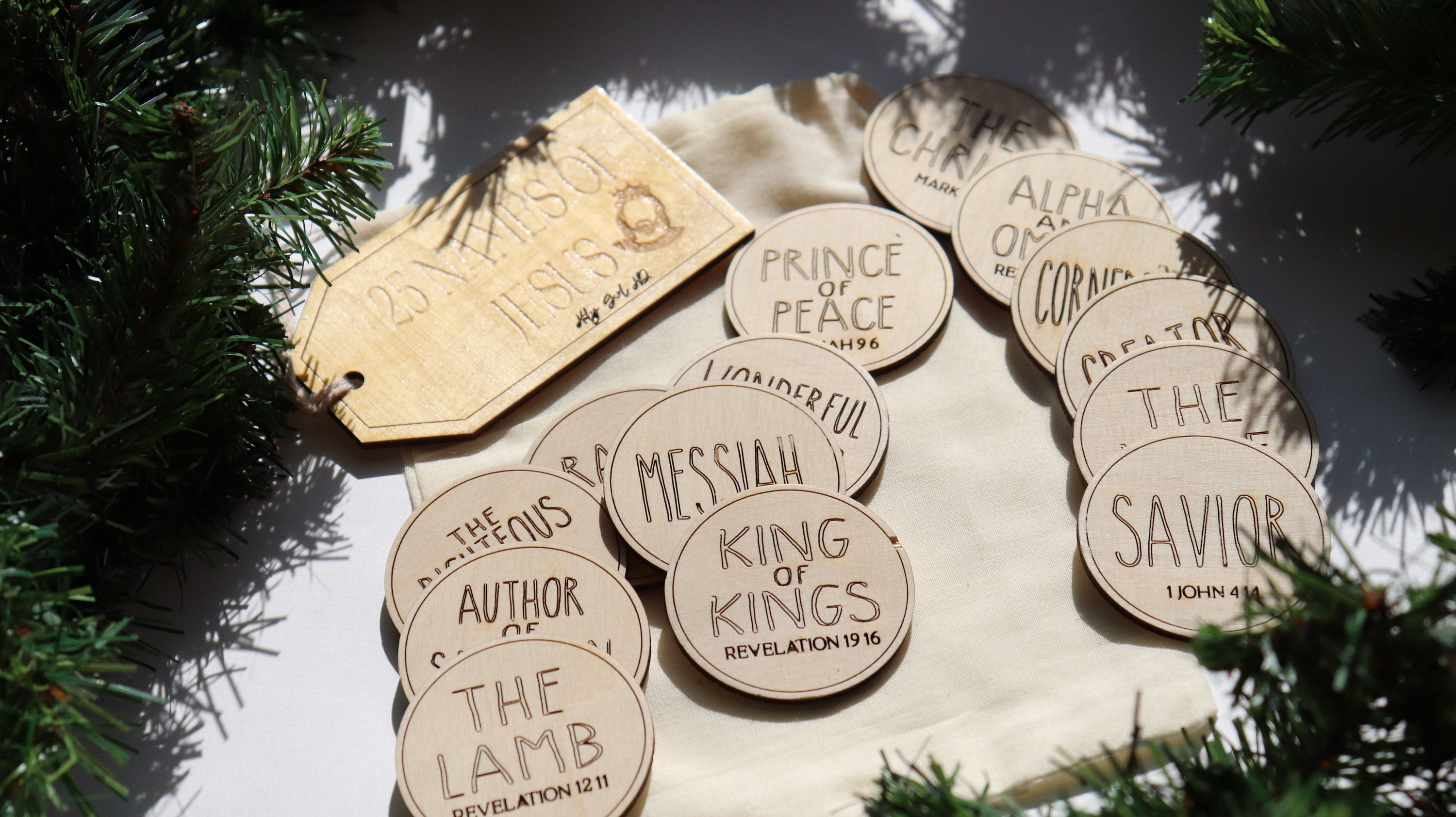 25 Names of Jesus Wooden Positive Affirmation Pocket Tokens ...