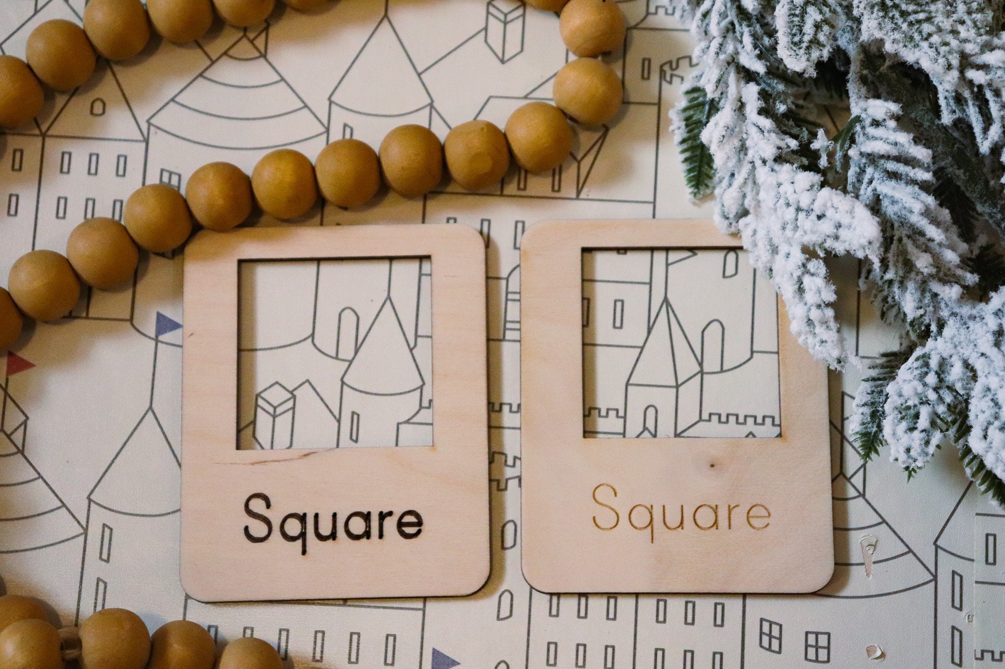 Shapes Flashcard | Wooden Shape Card | Homeschool Wooden Flashcard ...