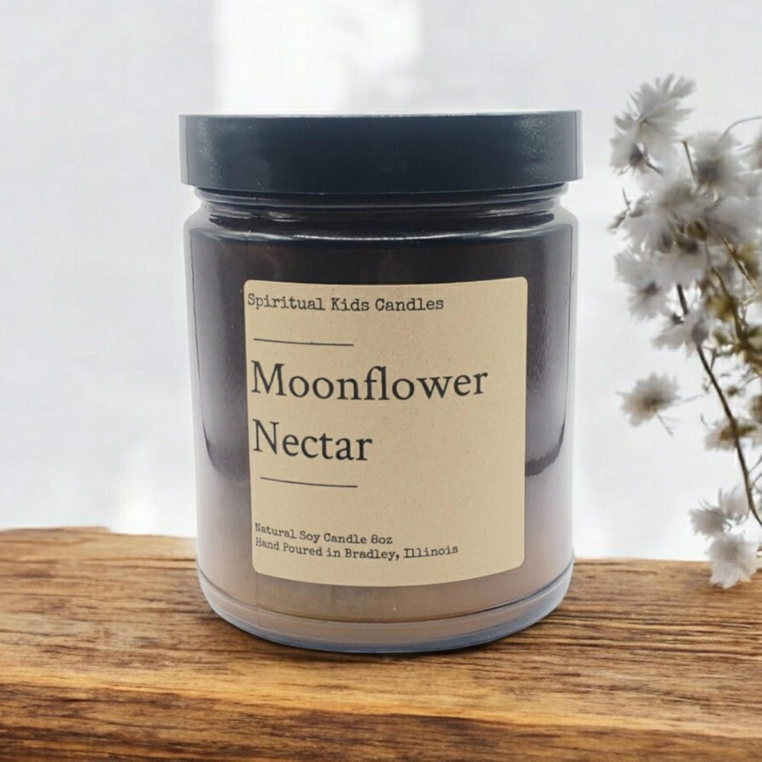 Moonflower Nectar Soy Candle 8oz Glass Jar Hand Poured With All Natural ...