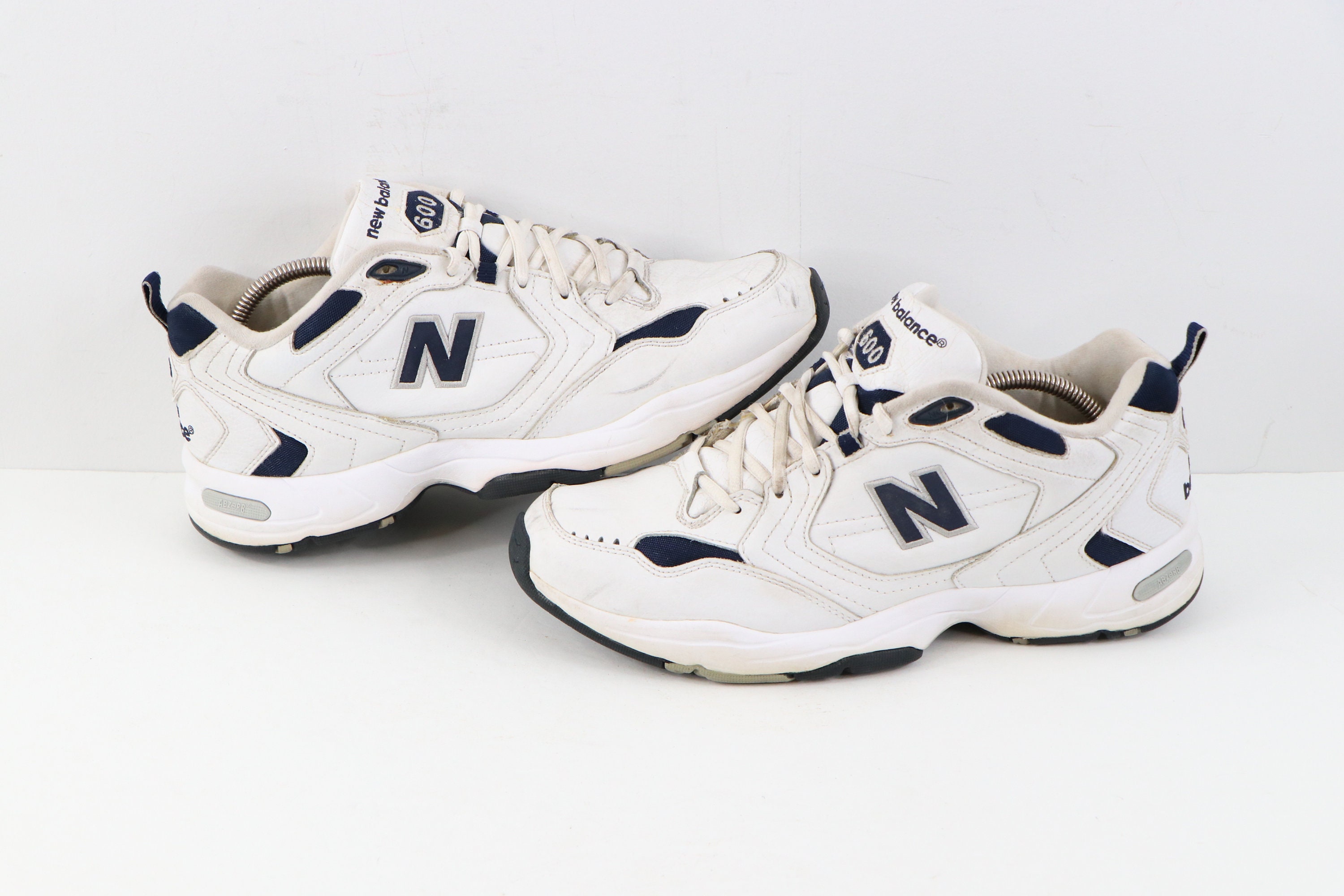 90s New Balance 600 Spell Out Leather Dad Shoes Sneakers White | Etsy