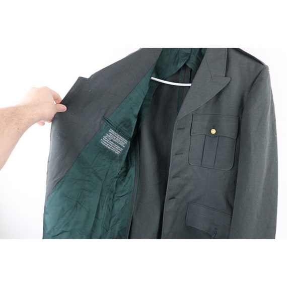 60s Vietnam War Mens 38 Extra Long Wool Serge Green A… - Gem