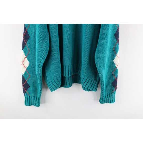 90s Dapper Mens Size Large Argyle Diamond Cable Knit … - Gem