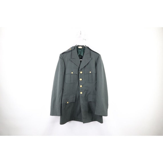 60s Vietnam War Mens 38 Extra Long Wool Serge Green A… - Gem