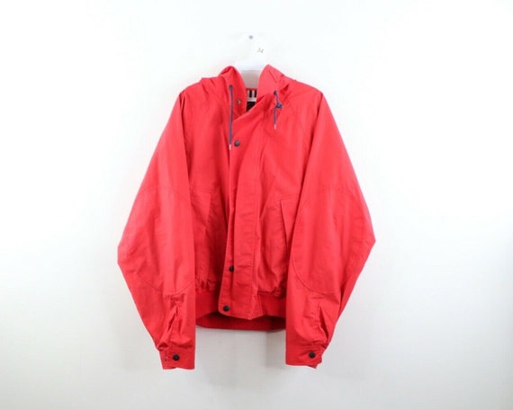 Vintage 90s Nautica Jacket windbreaker mens large green hood boating ...