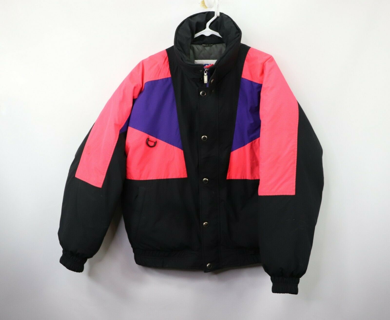 80s Streetwear Mens Medium Full Zip Color Block Down Filled | Etsy