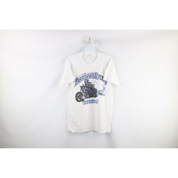 80s Mens Large Fast Lane Cycles Motorcycle Spell Out … - Gem