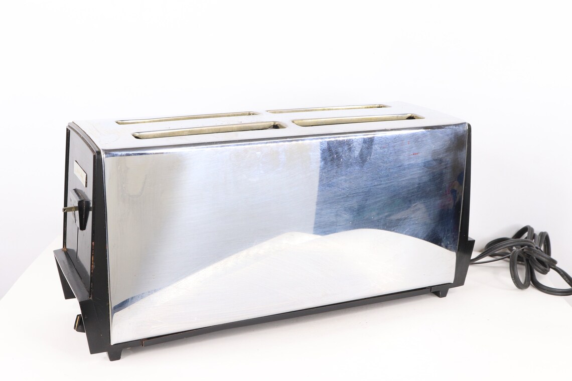 70s Mid Century Modern MCM Chrome 4 Slice Pop Up Toaster USA | Etsy