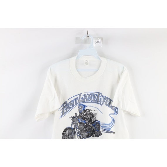 80s Mens Large Fast Lane Cycles Motorcycle Spell Out … - Gem