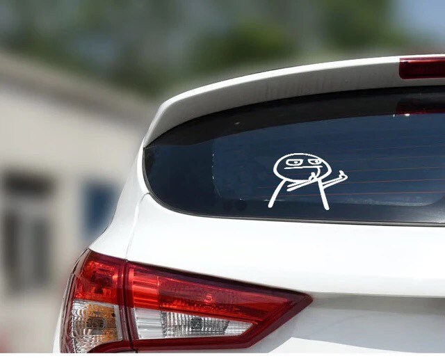 F U Sticker/ Middle Finger Sticker/ Bumper Sticker /stickman Meme ...