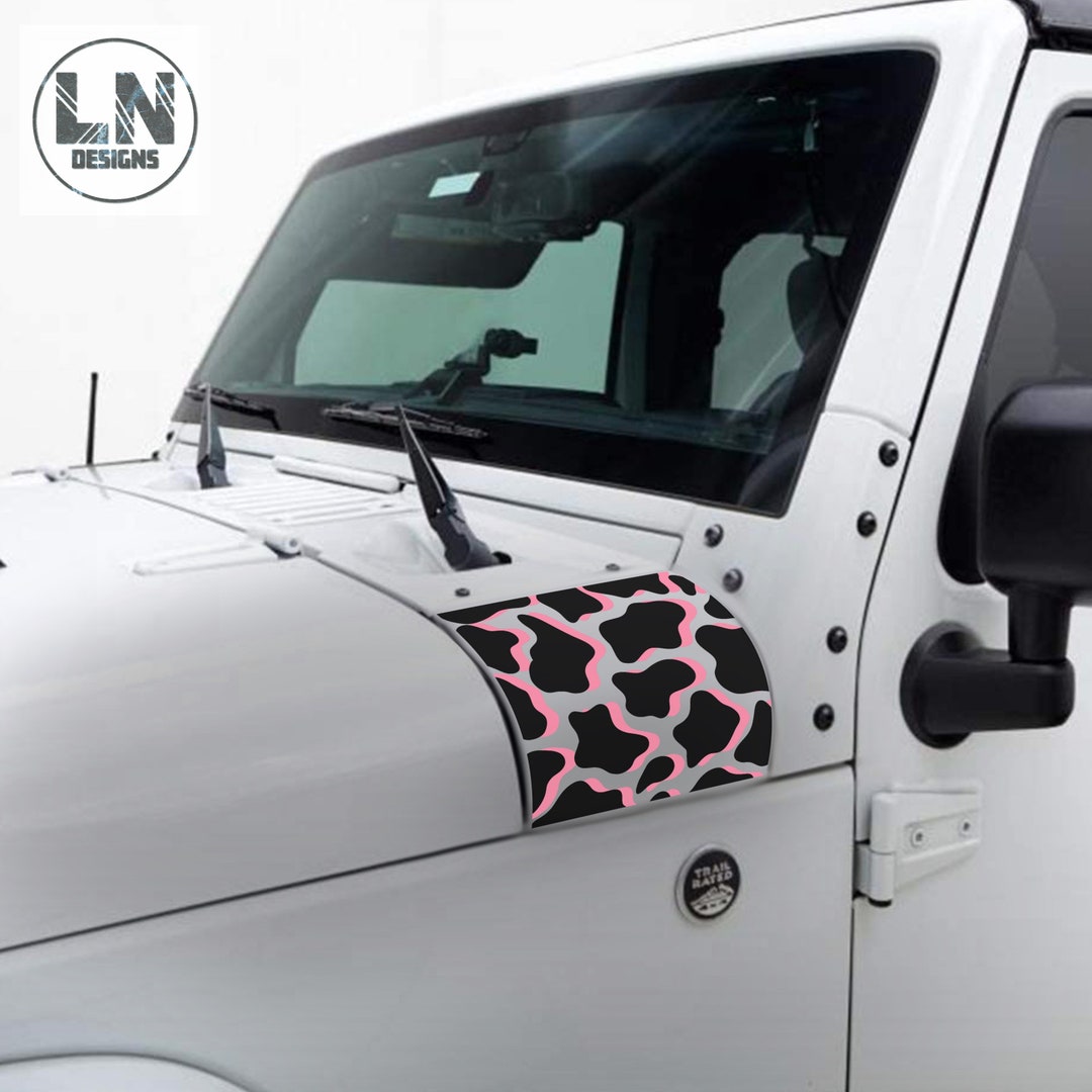 Cow Print Cowl Multicolor Decal Set | Fits Jeep Wrangler JK JKU 2007 ...