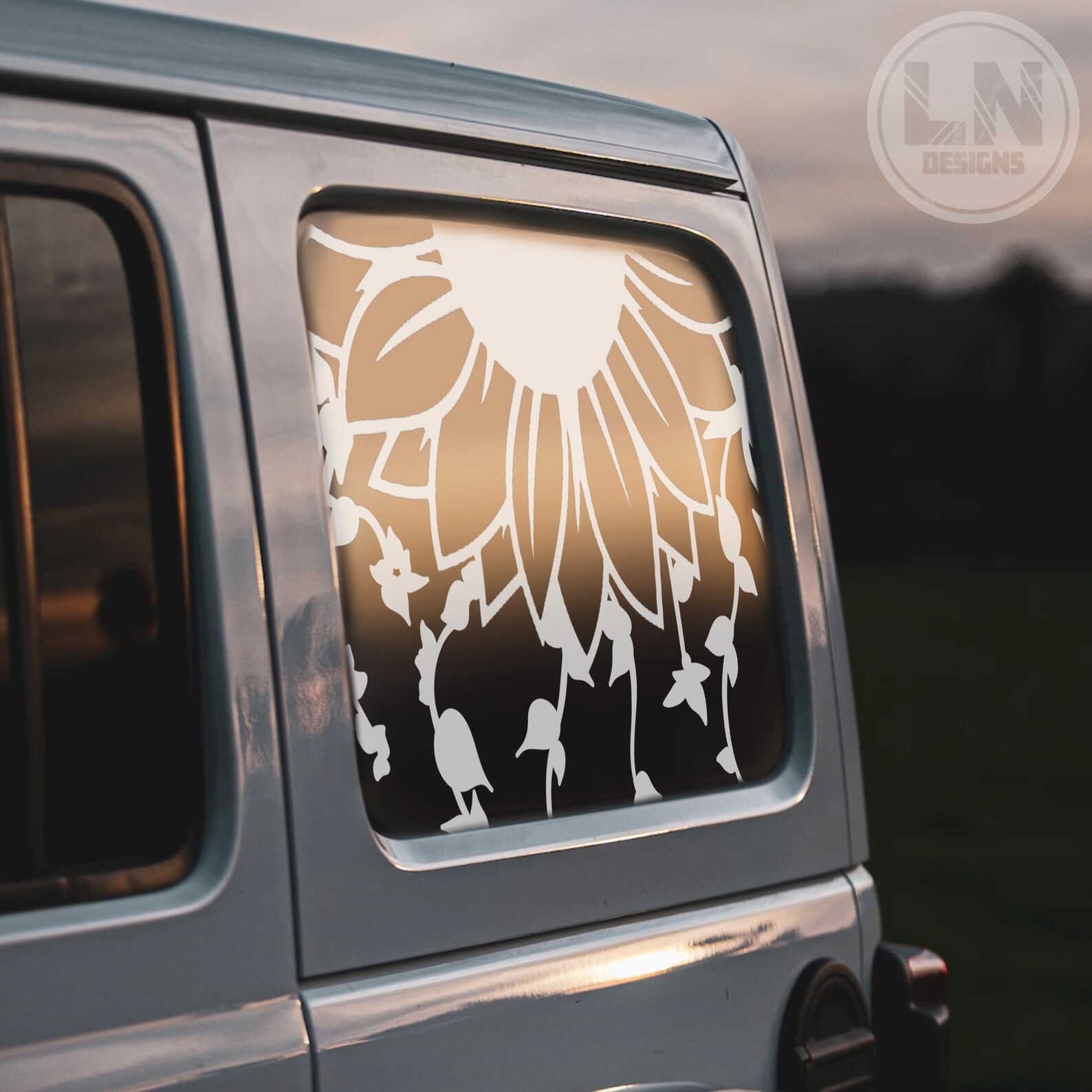 Sunflower & Ivy Vines Side Rear Window Decal | Fits Jeep Wrangler JK JL ...