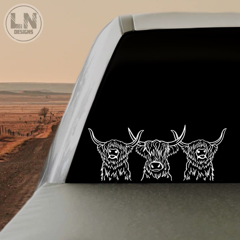 Highland Cows Cute Western Vinyl Decal Car Truck Automotive - Etsy