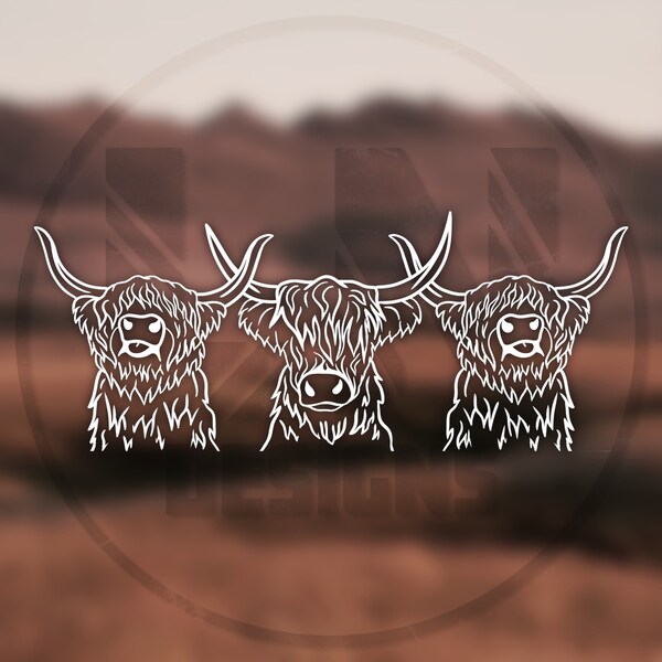 Highland Cow Vinyl Decal - Etsy