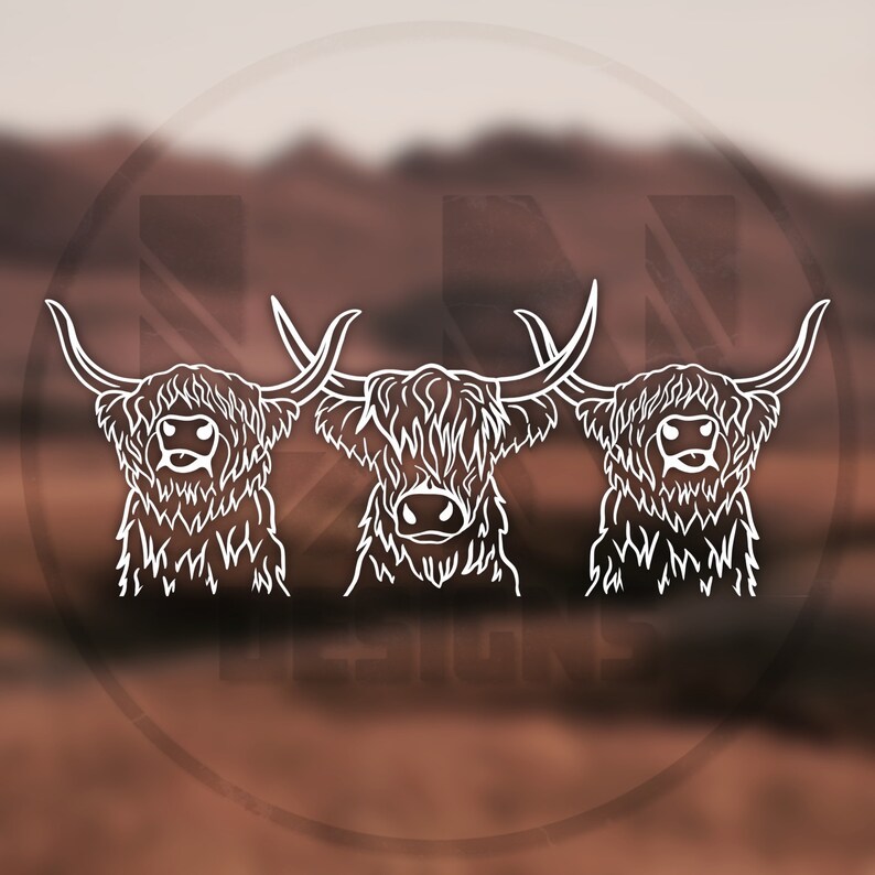 Highland Cows Cute Western Vinyl Decal Car Truck Automotive - Etsy