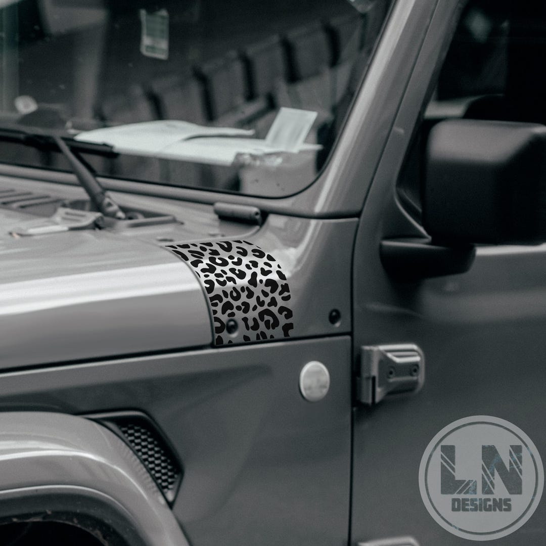 Cheetah Print Cowl Decal Set | Fits Jeep Wrangler JL JLU / Gladiator ...