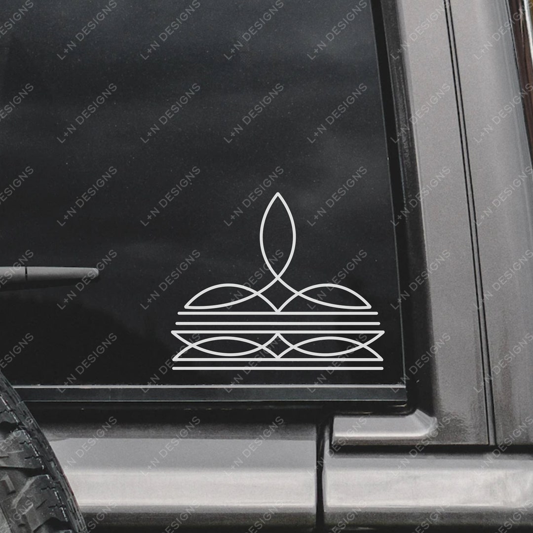 Cowboy Boot Stitch Western Vinyl Decal, Car Truck Automotive Sticker - Etsy