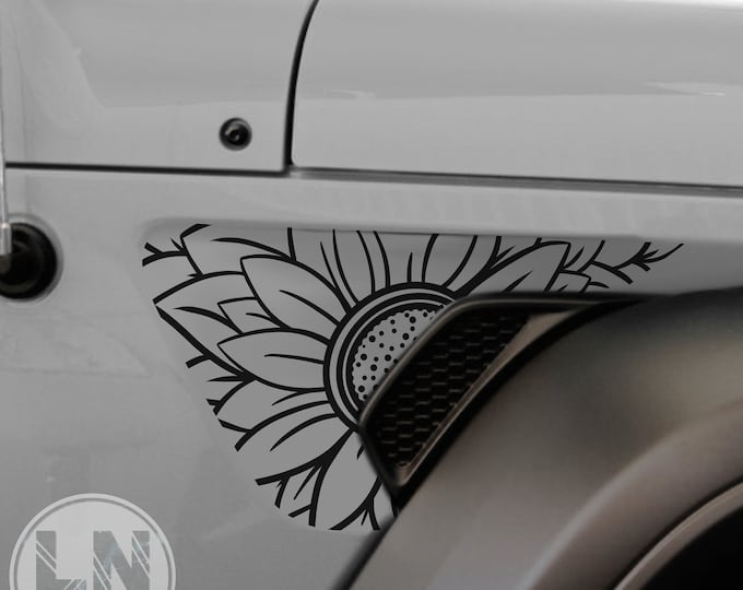 Sunflower Decal, Sunflower Car Decal, Sunflower, Simple Flower Decal ...