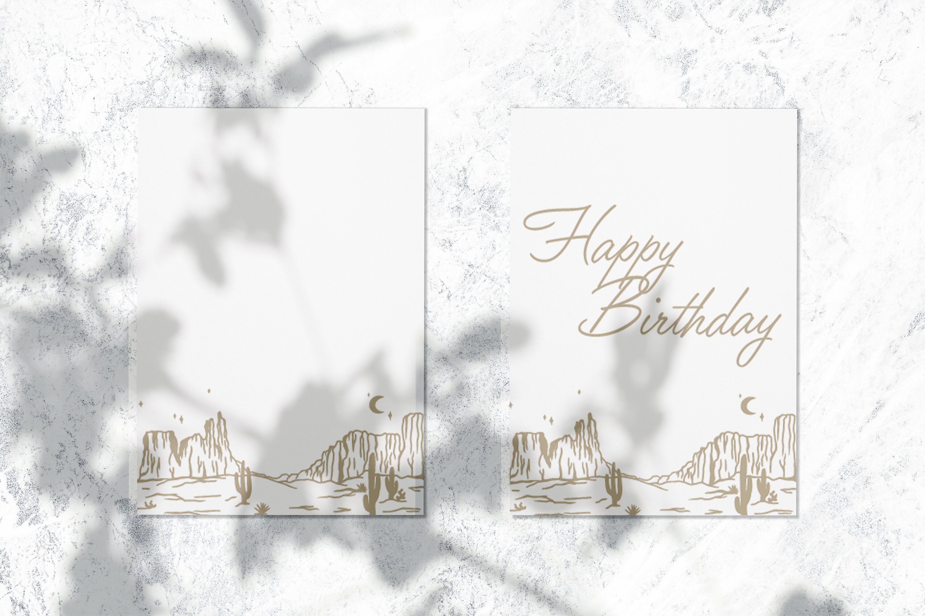 Printable Boho Western Desert Birthday Card, 5x7 Instant Download and ...