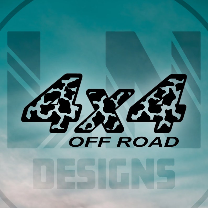Cow Print 4x4 off Road Decal Sticker | Fits Jeep Wrangler - Etsy