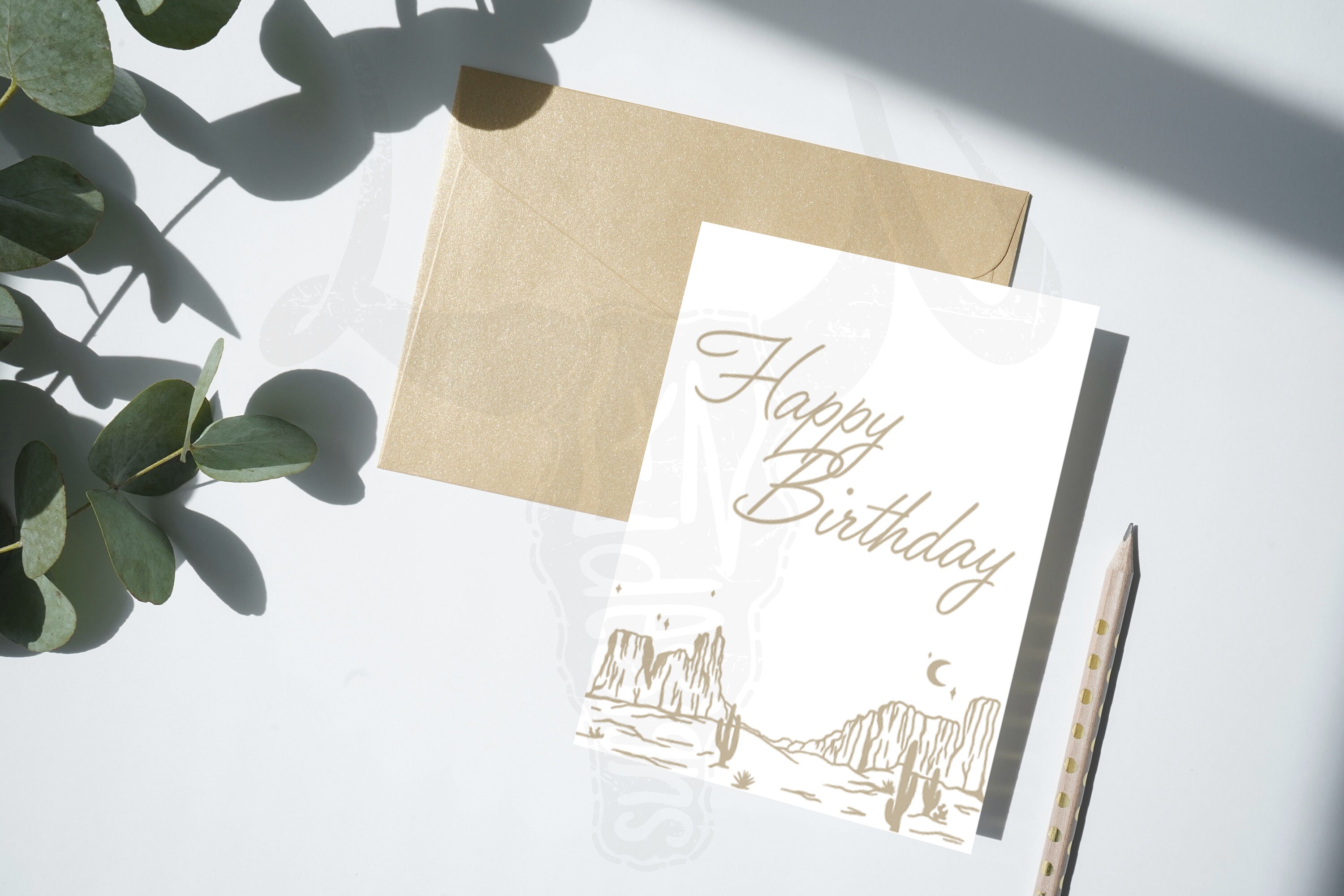 Printable Boho Western Desert Birthday Card, 5x7 Instant Download and ...