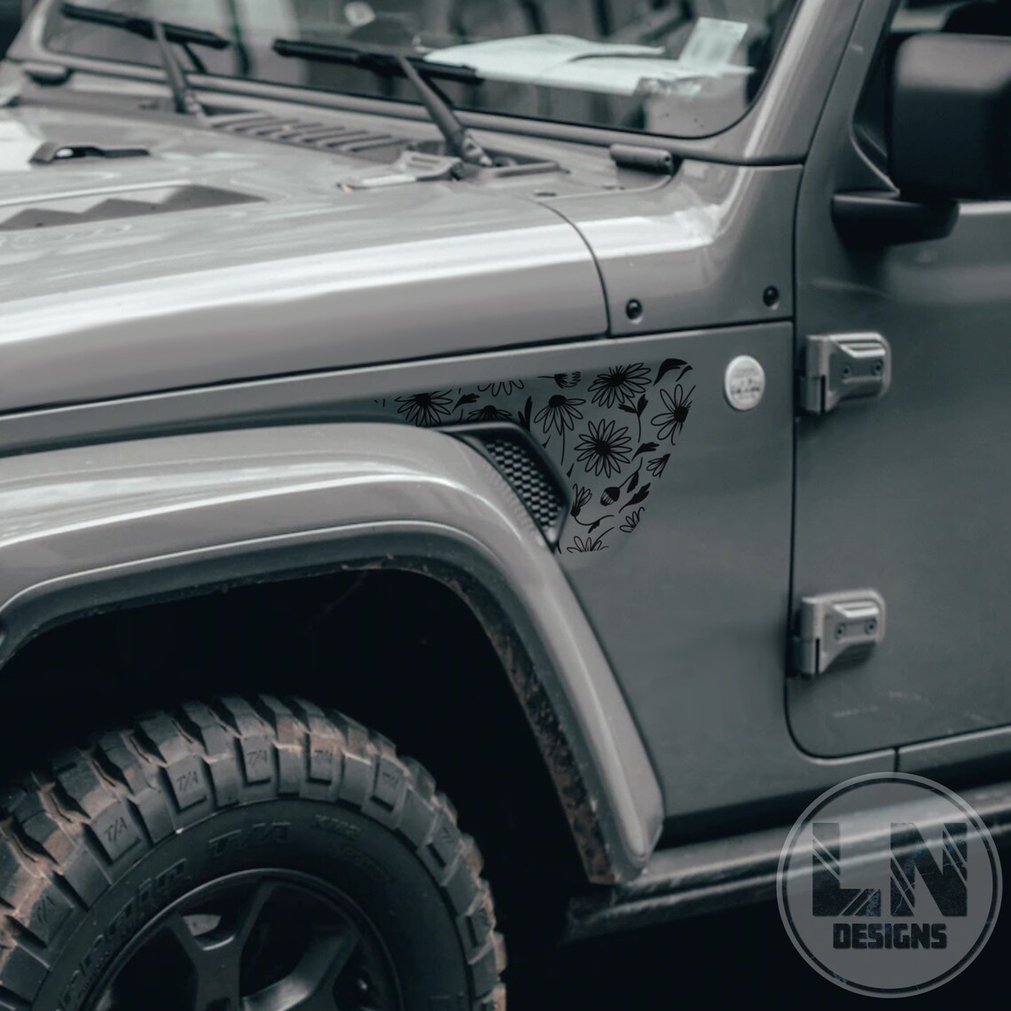 Daisies & Leaves Fender Vent Decal Set Fits Jeep Wrangler JL - Etsy