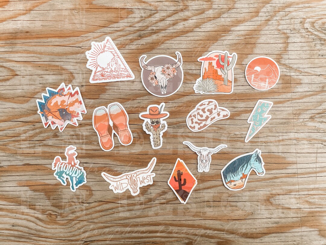 Western Boho Punchy Country Waterproof Sticker Bundle for Laptop ...