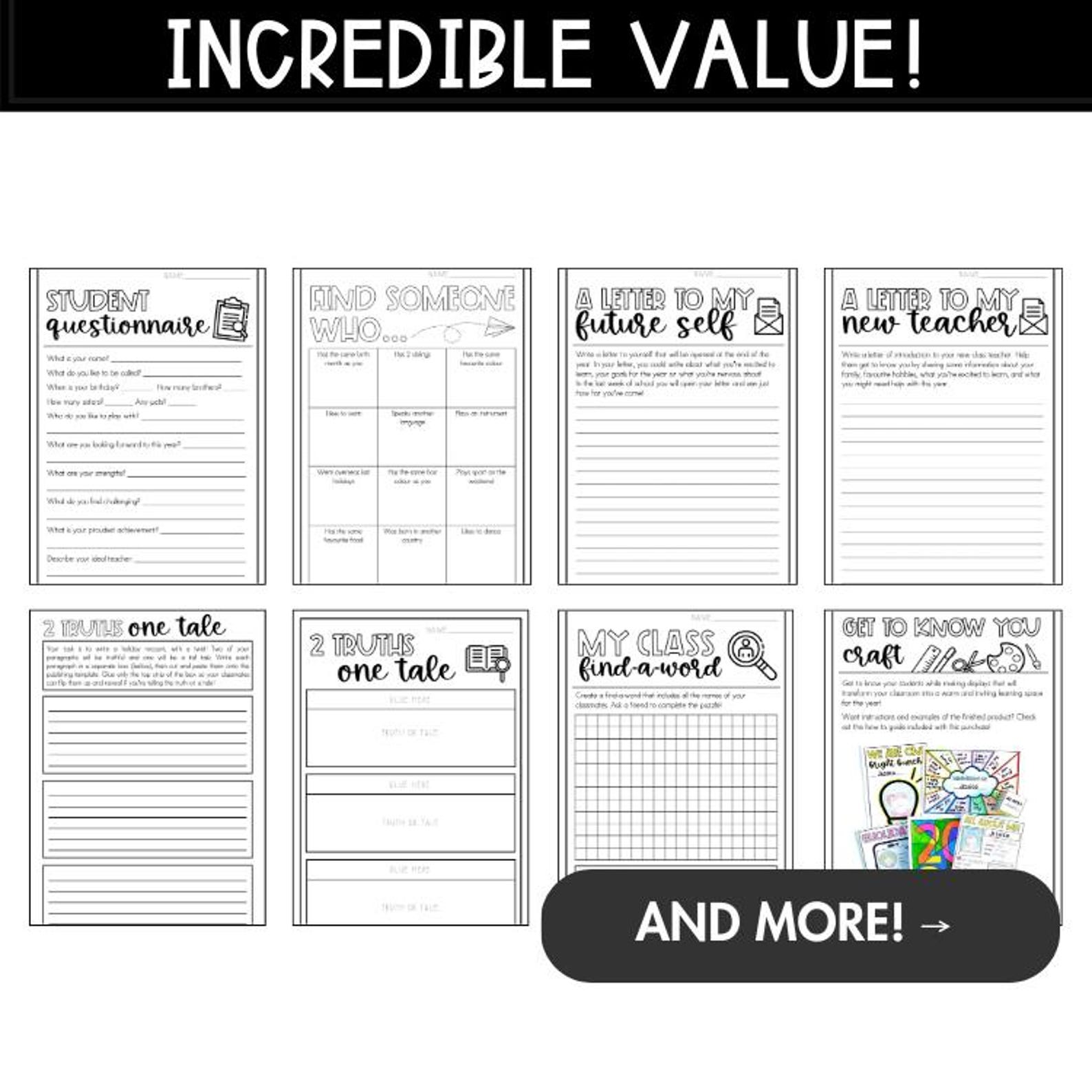 Back to School Ice Breaker Activities – Get to Know You Pack (printable ...