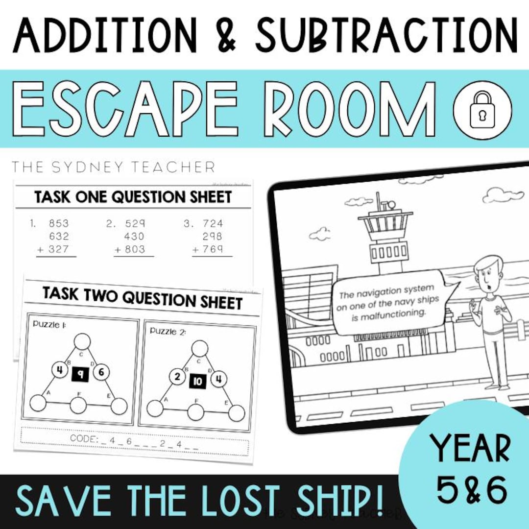 Addition and Subtraction Escape Room, Maths Puzzles, Printable Maths ...