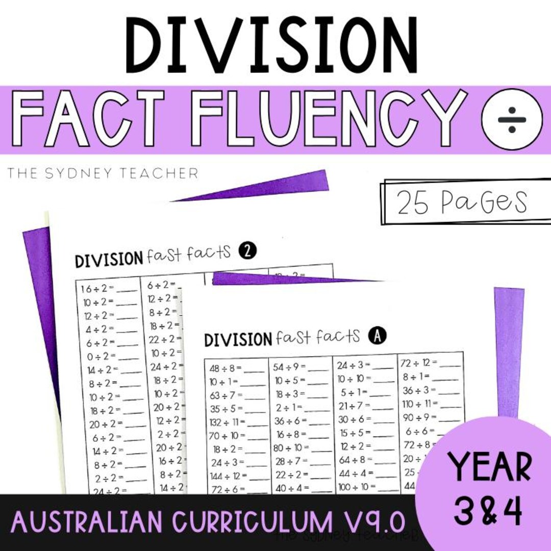 Division Fact Fluency Pack - Etsy