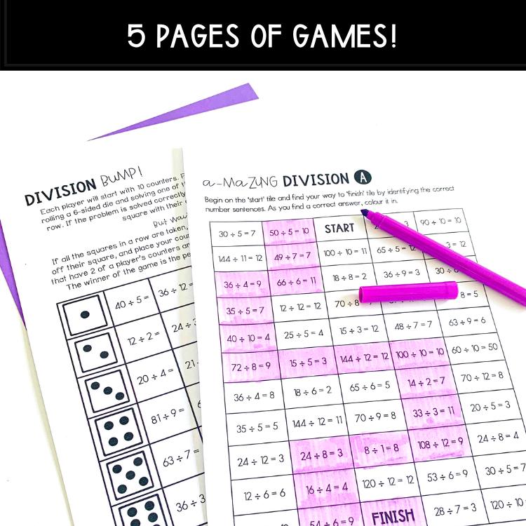Division Fact Fluency Pack - Etsy