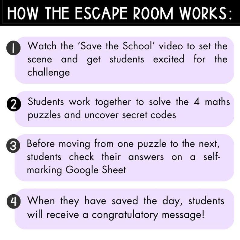 Logic Puzzle / Team Building Escape Room [vol. 1], Back to School, Get ...
