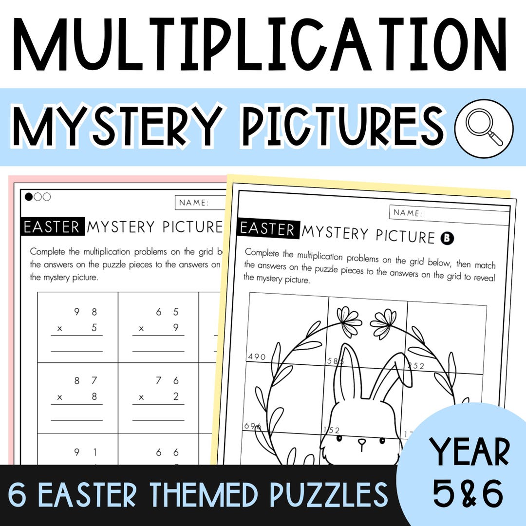 Easter Multiplication, Multiplication Puzzle, 2-digit Multiplication, 3 ...