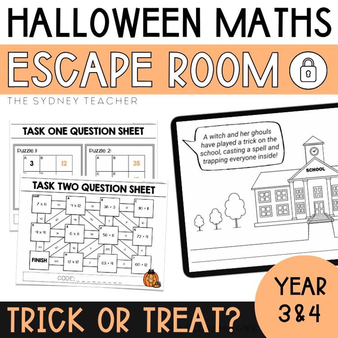Halloween Maths Escape Room, Problem Solving Puzzle (digital) - Etsy