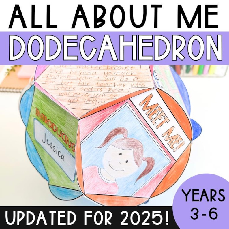 All About Me Dodecahedron - Back to School Craft Activity - Etsy