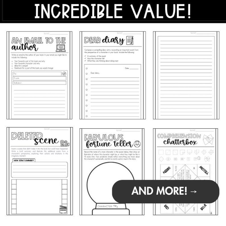 Creative Thinking Reading Response Pack, Reading Comprehension, Reading ...