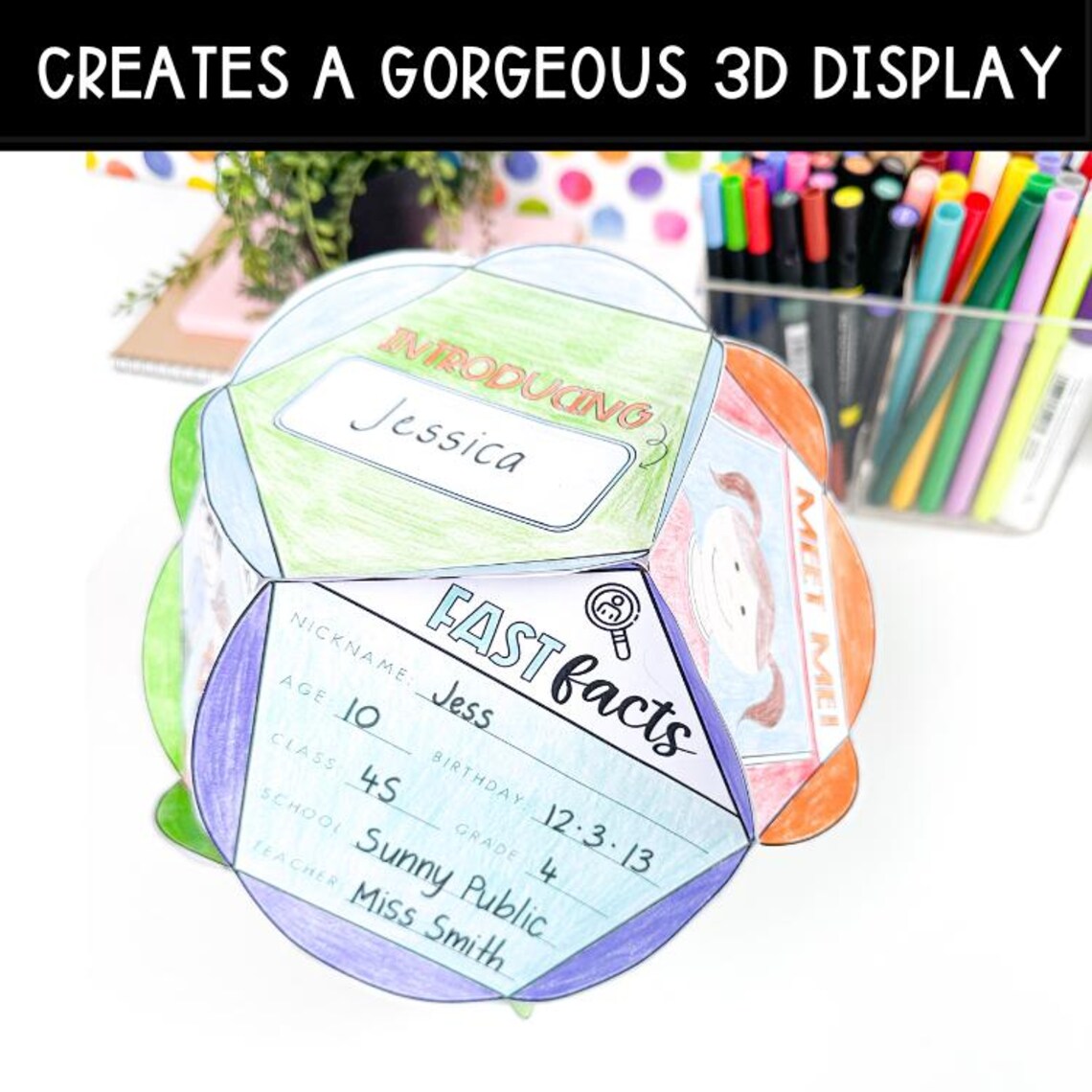 All About Me Dodecahedron - Back to School Craft Activity - Etsy