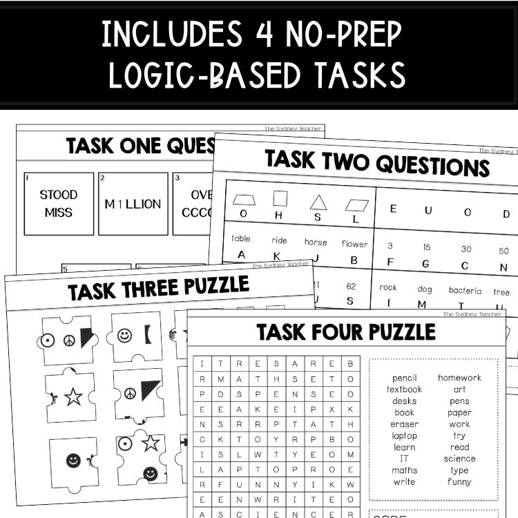 Logic Puzzle / Team Building Escape Room [vol. 1], Back to School, Get ...