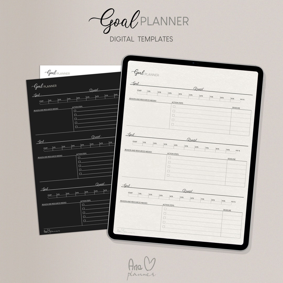 Goals Planner Digital Templates, Goals Planner Digital for Goodnotes on ...